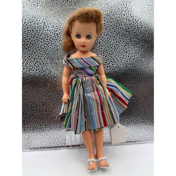 Toys | 195s Sally Doll Unmarked Vintage Doll With Striped Dress And ...